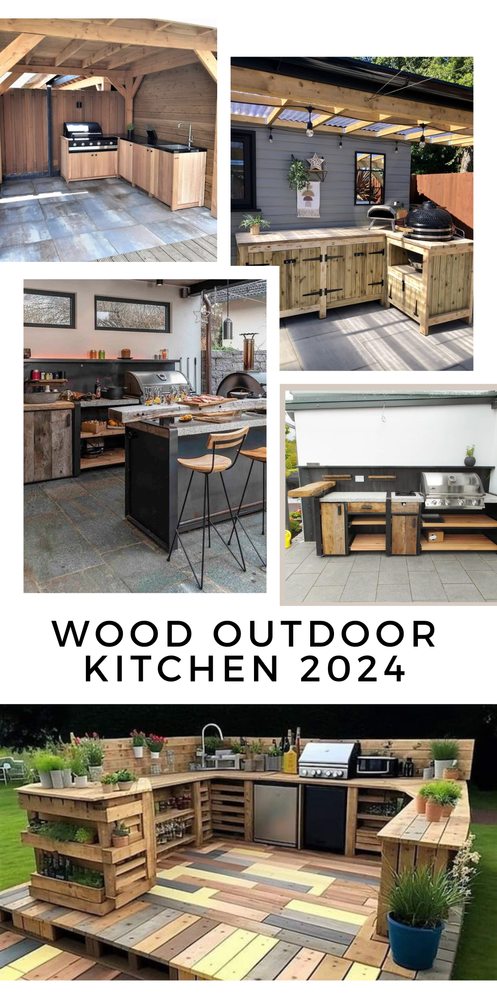 2024's Elegant Wood Outdoor Kitchens: Rustic to Modern Designs